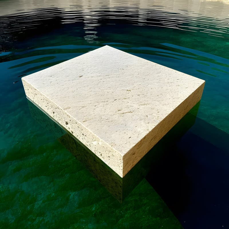 Stone Rectangle Reflective Water Podium Stock Illustration ...