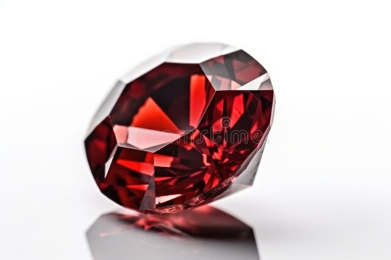 Stone Red Diamond on White Background. Generative AI Stock Illustration ...