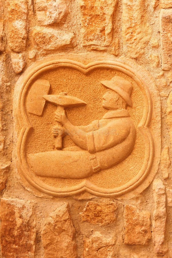 Stone with a Relief of a Stonemason Stock Image - Image of culture ...