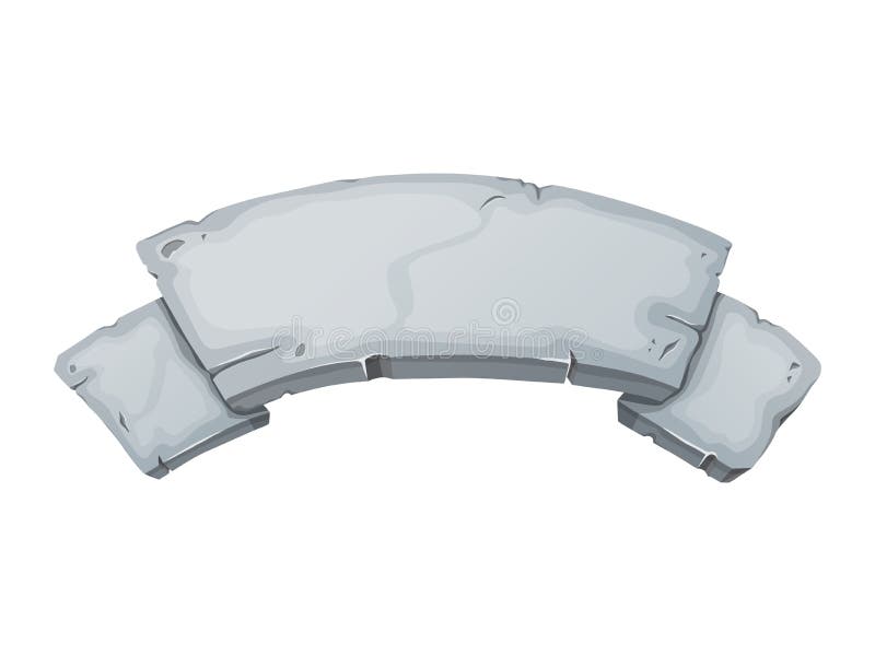 Stone Ribbon. Stone Banner Elements for Game and Web in Cartoon Style ...