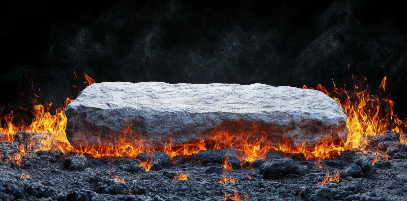 A Stone Rising from Ashes with Fire Rebirth Destruction Texture Stock ...