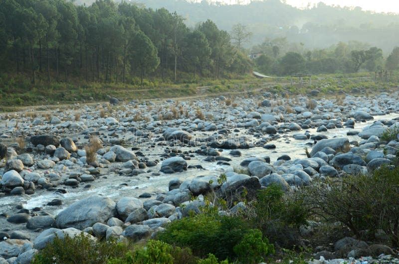 Stone in River Flowing Water HP India Stock Photo - Image of rock ...