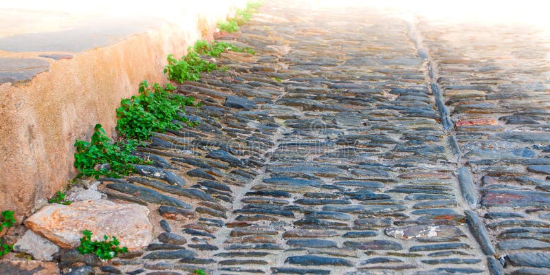 Stone Road in Old Town in the Sunlight Stock Photo - Image of abstract ...