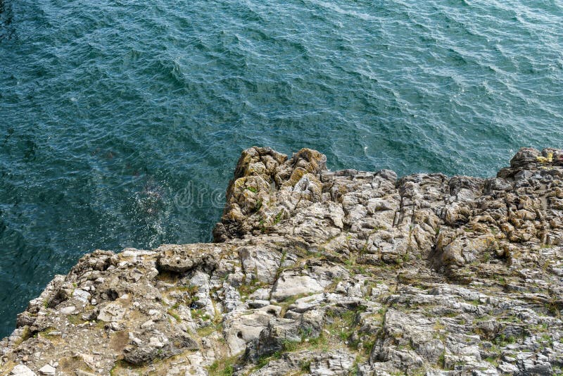 Stone Rock and Blue Sea, Ocean Water Stock Photo - Image of rock, sand ...