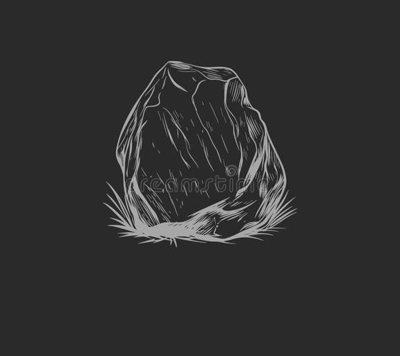 Stone, Rock Hand-drawn Illustration Stock Vector - Illustration of ...