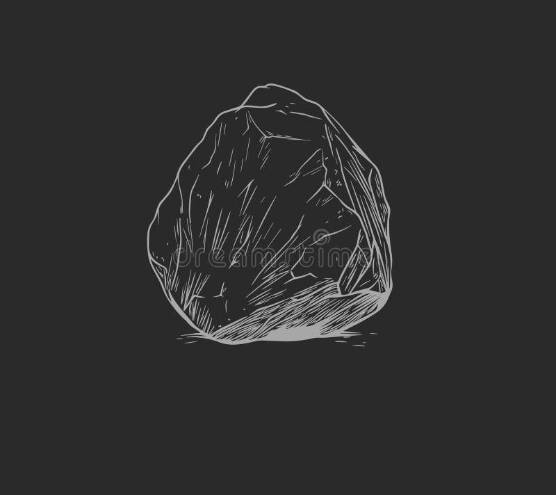 Stone, Rock Hand-drawn Illustration Stock Vector - Illustration of ...
