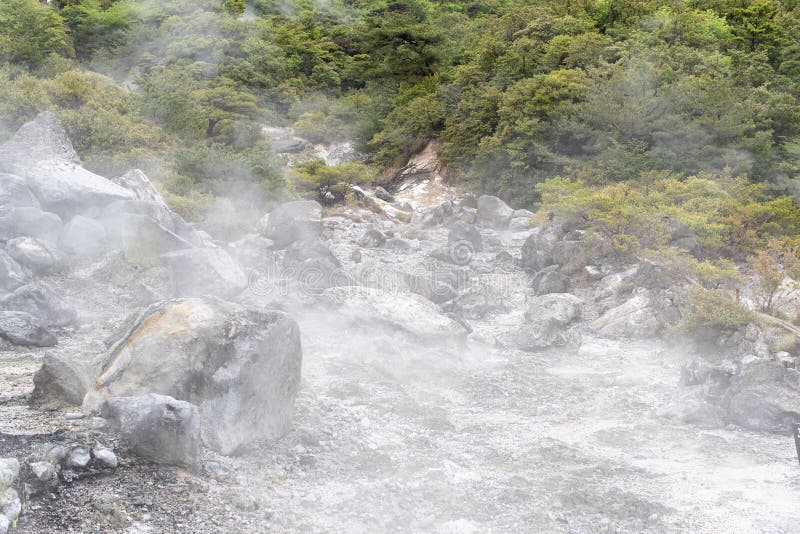 Stone or Rock with Hell Hot Springs Located at Active Volcano Mountain ...