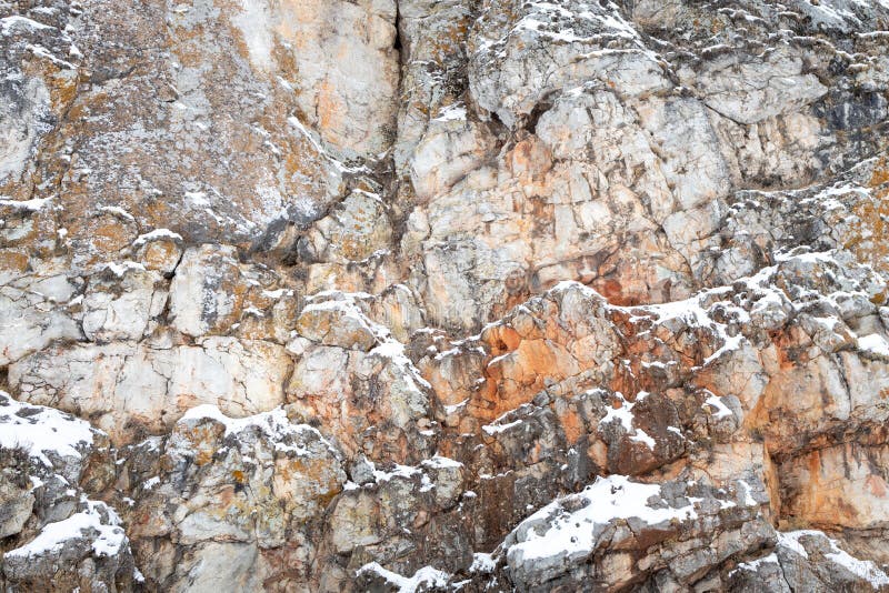 Snow on the Rocks, Rocks Under the Snow Stock Photo - Image of winter ...