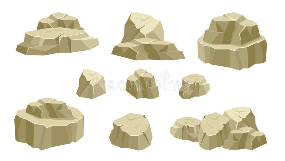 Stone and Rock Vector Collection Stock Vector - Illustration of nature ...