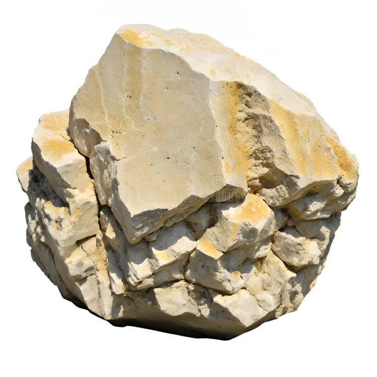 Stone Rock with White Background Stock Illustration - Illustration of ...