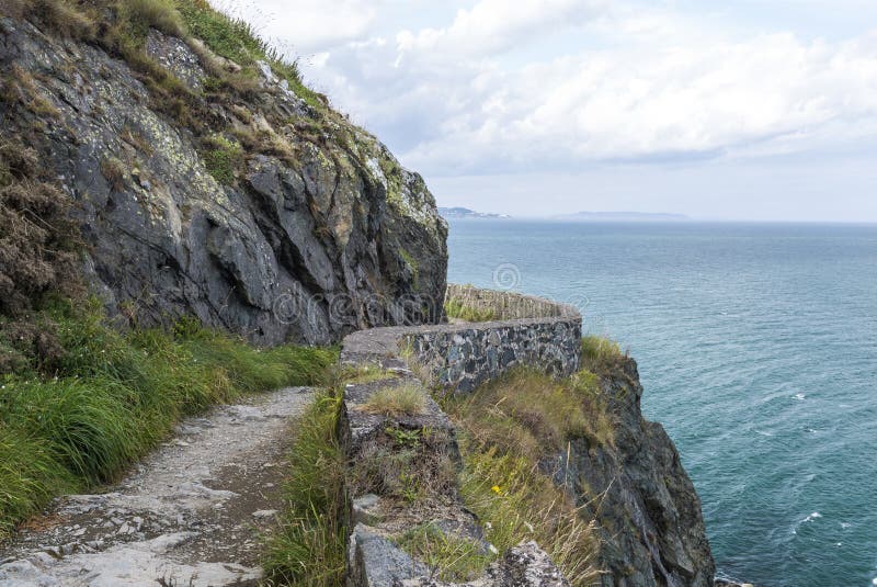 Stone Rocks Mountain Path At Irish Seacoast Stock Image - Image of ...