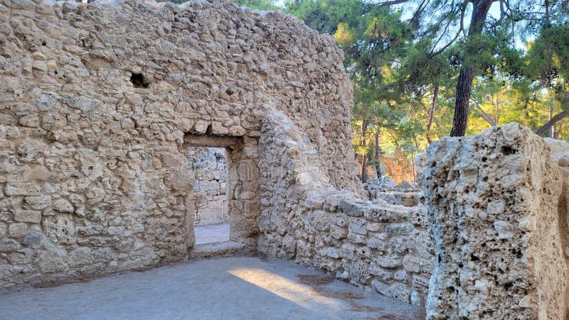 Stone Room with a Door from Ancient Houses Stock Photo - Image of ...