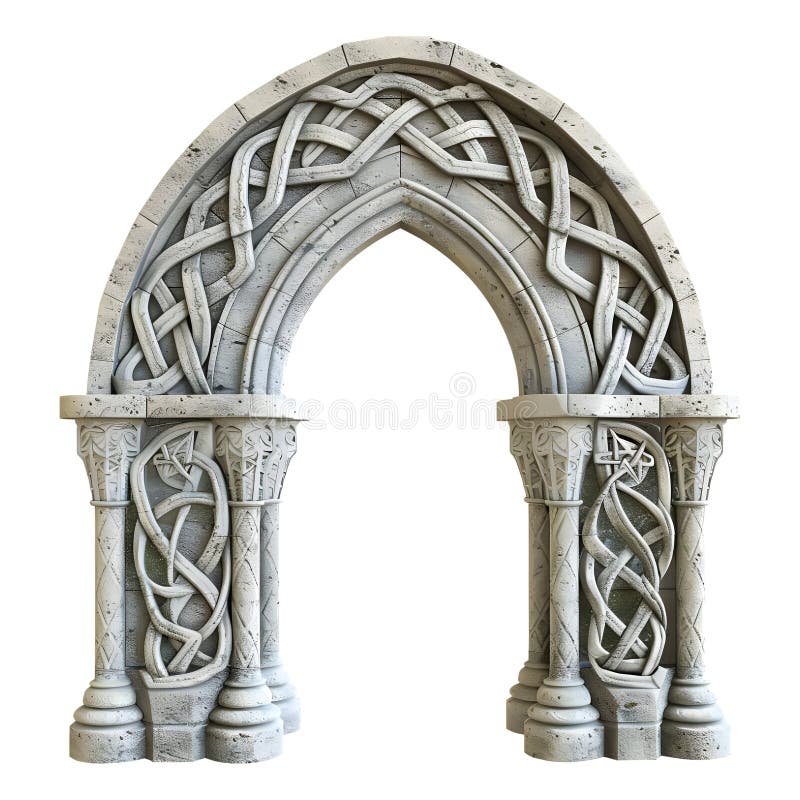Stone Rounded Entrance Ancient Wall on Transparent Background - Ai ...