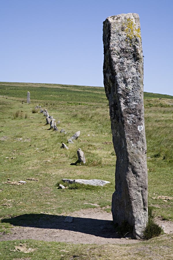 Stone row stock photo. Image of archaeological, menhir - 1099108