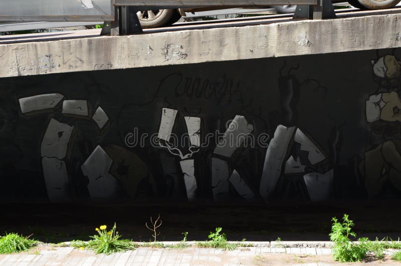 Stone Ruin Letters with Dark Background Editorial Stock Photo - Image ...