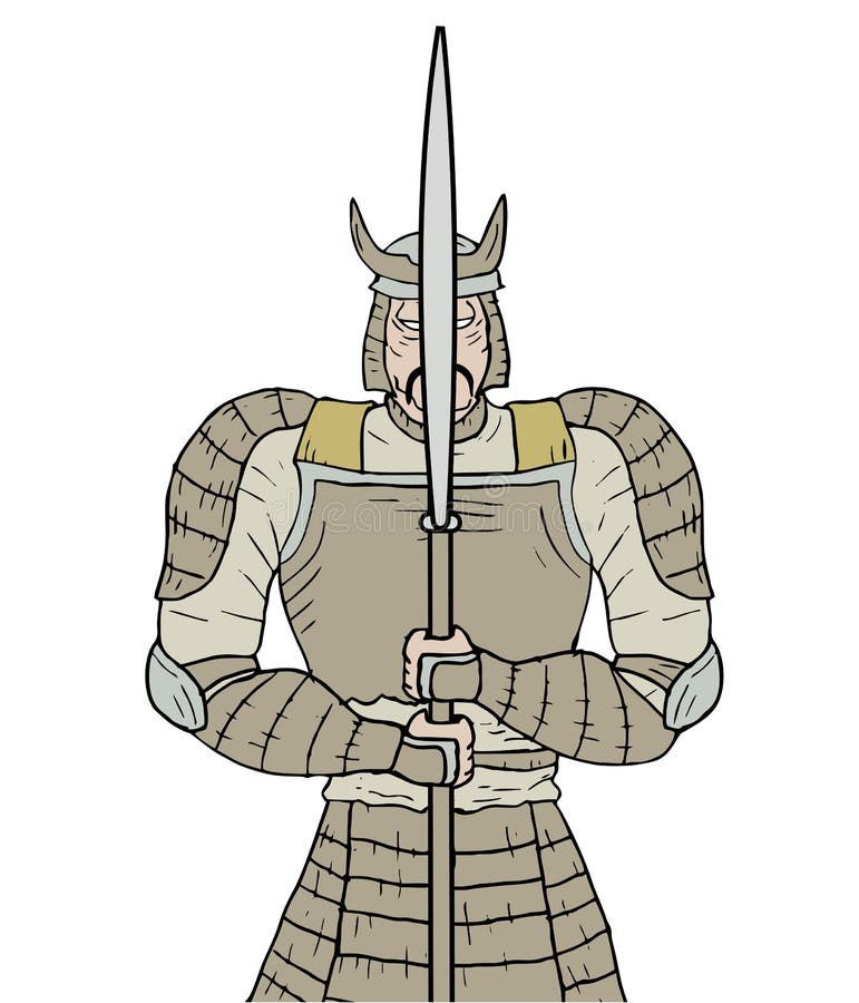 Stone samurai stock vector. Illustration of mourner, fashioned - 45799156