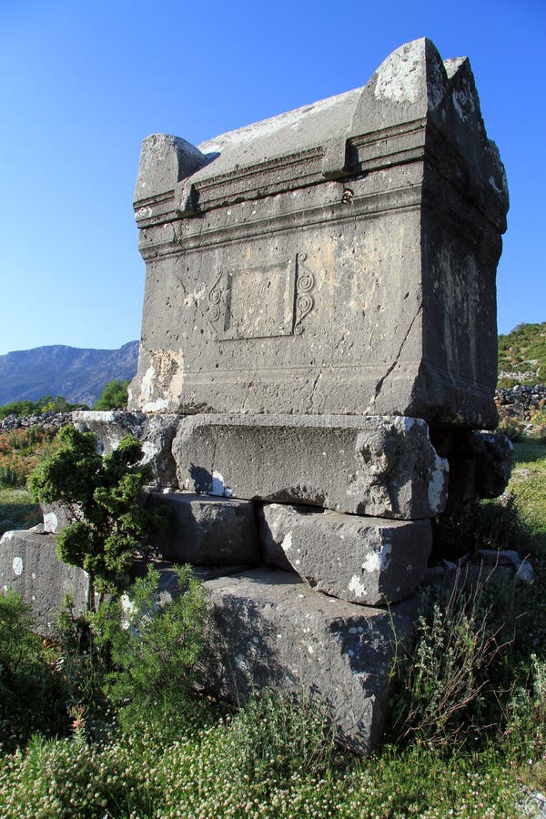 Stone sarcophagus stock image. Image of lycia, archeology - 31940767
