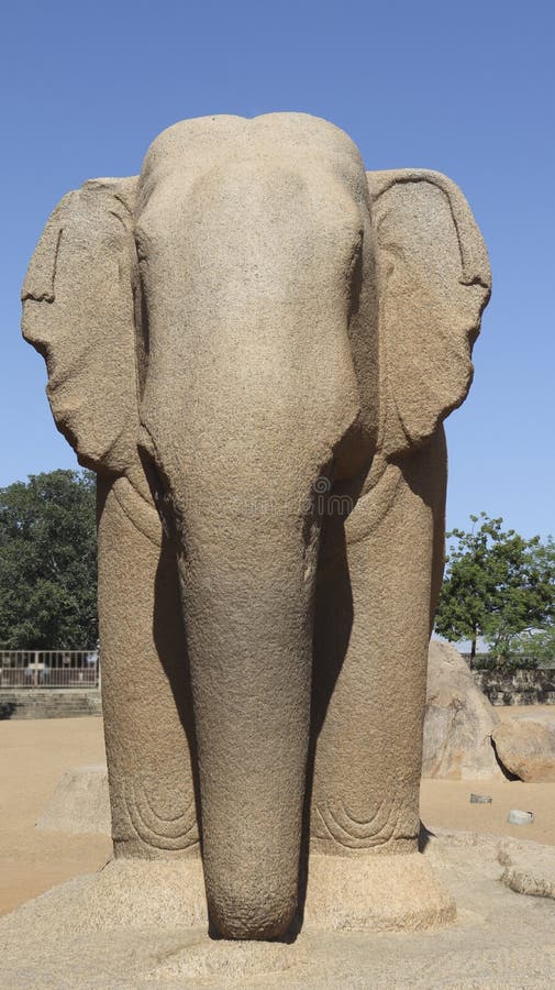 Stone Sculpture of an Elephant Carved in a Single Rock. Stock Photo ...