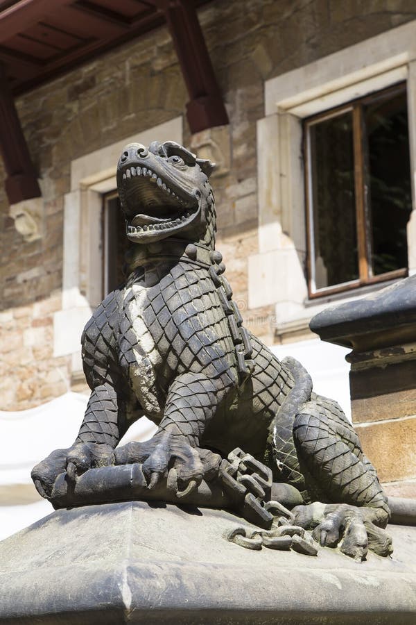 Stone Sculpture of a Lizard Stock Photo - Image of destination, gothic ...