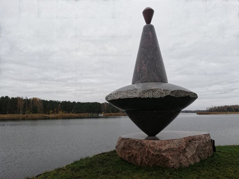 Stone Sculpture Outside Next To River Stock Image - Image of europe ...