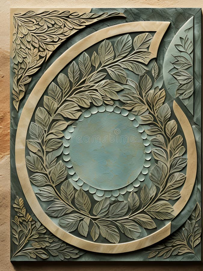 Stone Sculpture Relief Art Decorative Painting Stock Illustration ...