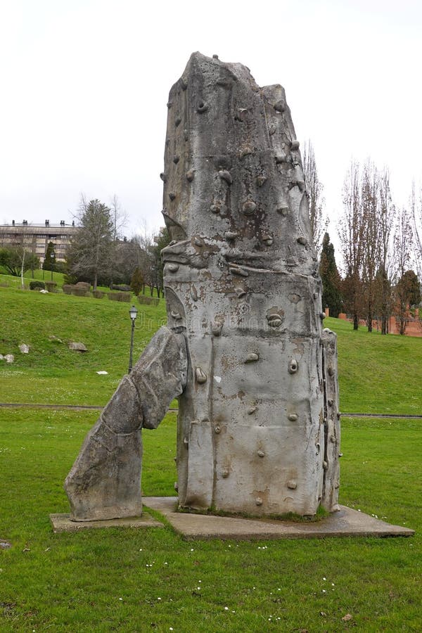 Stone Sculpture Representing Medieval Armor Stands in Green Park Stock ...