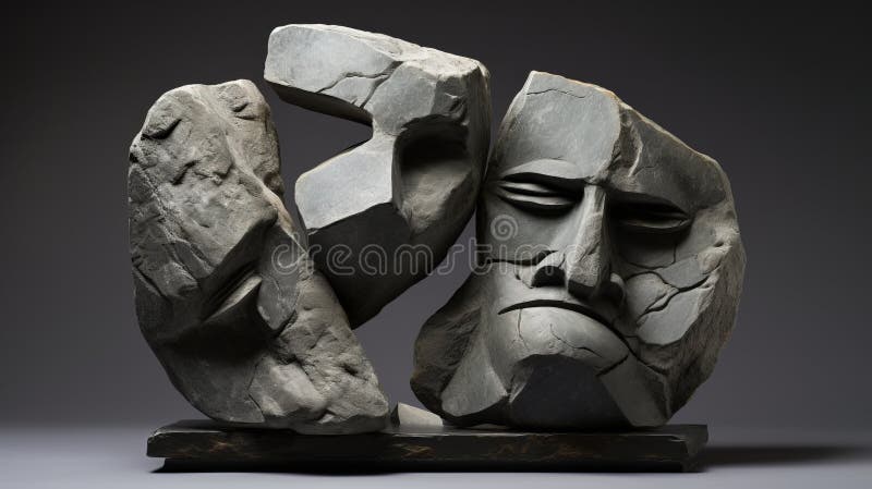 Stone Sculpture with Two Faces: a Hyper-detailed Rendering of Raw ...