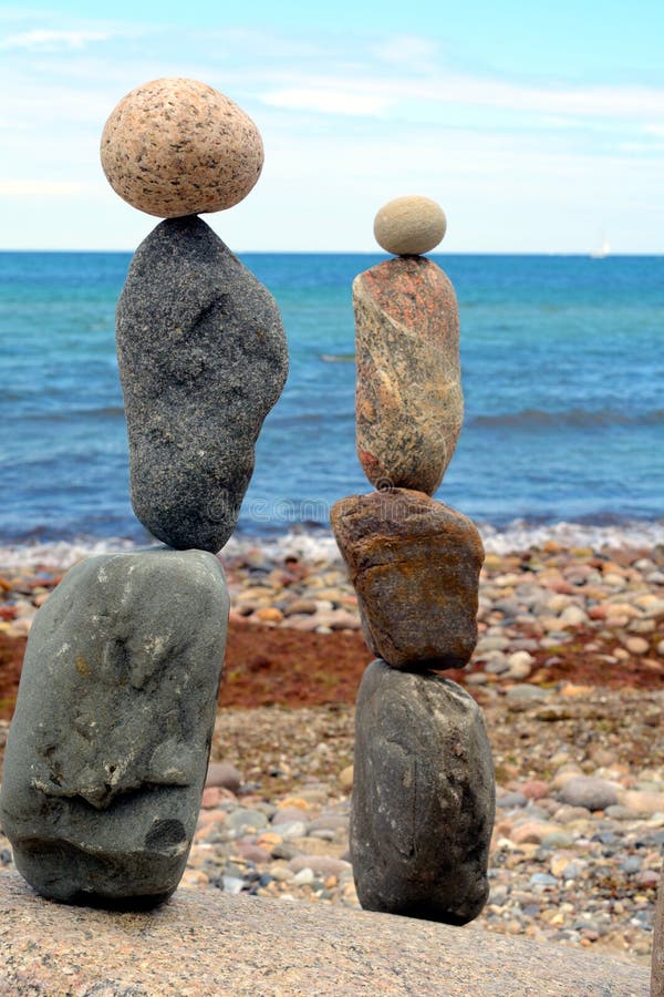 Stone sculptures on beach stock image. Image of demolition - 43602553