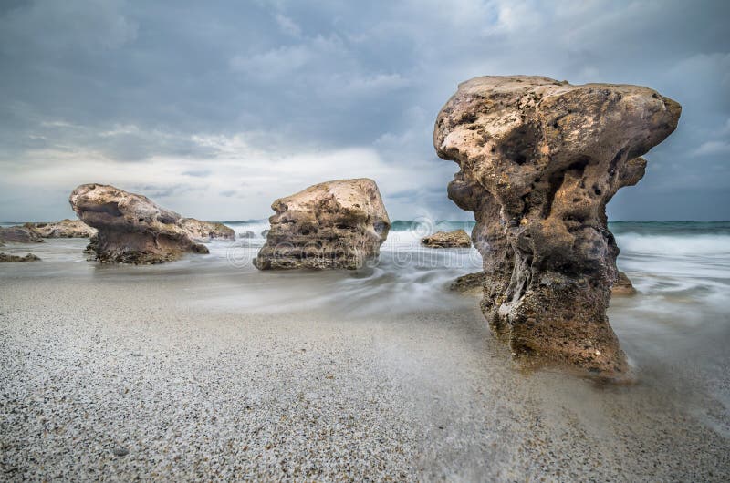 Stone Sculptures Formed by the Waves. Stock Photo - Image of nature ...