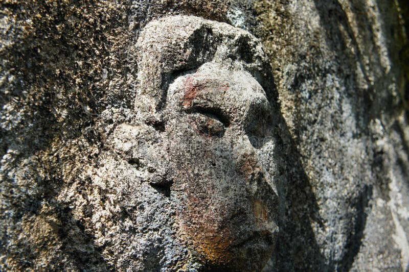 Stone Sculptures of the Human Face. Stock Photo - Image of pattern ...