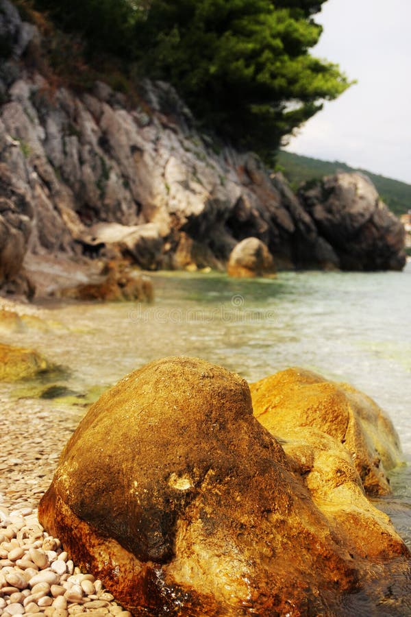 Stone sea beach croatia stock photo. Image of rock, landscape - 51234940