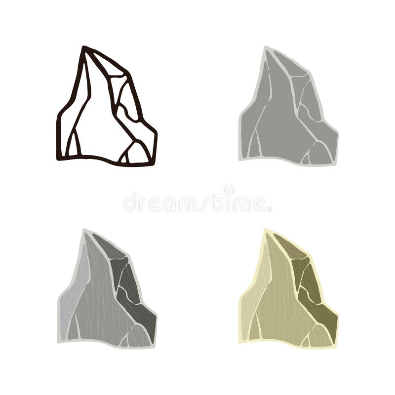 Stone Set Cube Sharp Edges Shape. Stock Vector - Illustration of ...