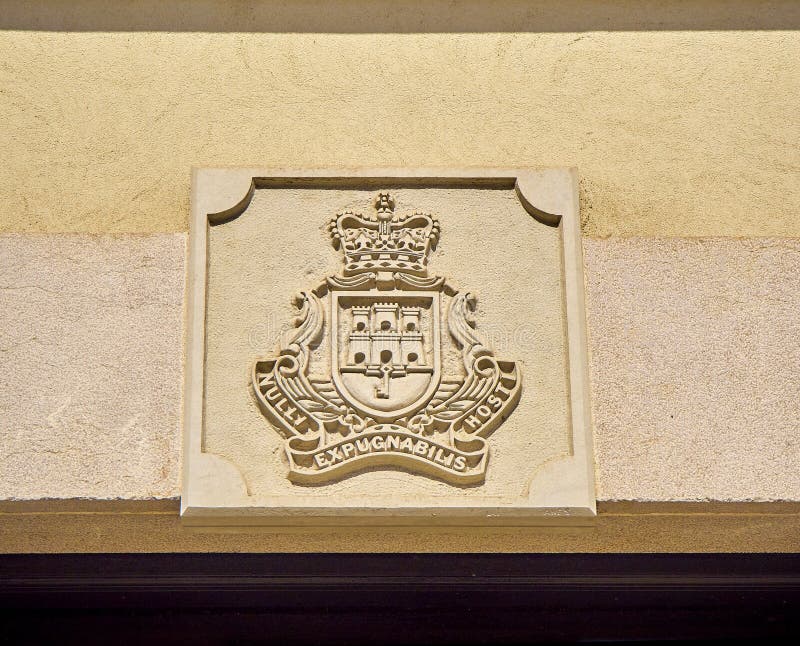 Stone shield of Gibraltar stock image. Image of outdoor - 157926239