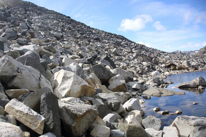 Stone Shore of a Mountain Lake Stock Photo - Image of river, shore ...