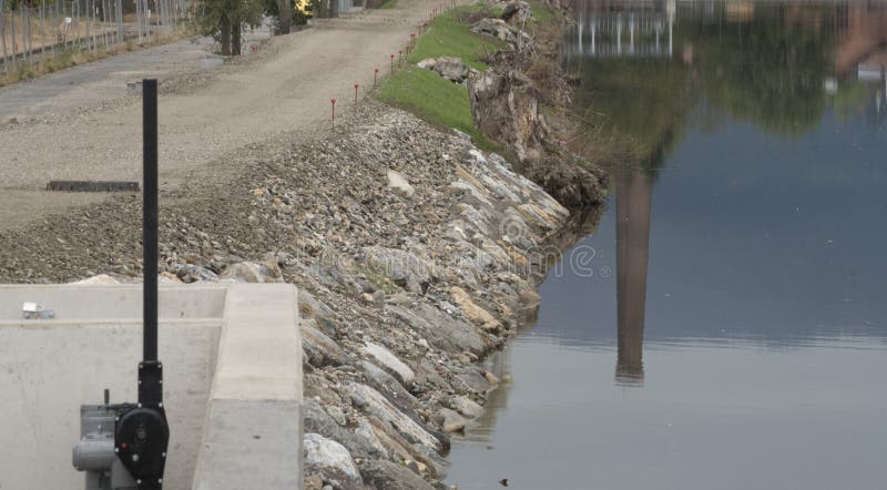 Stone Shoring on the River Bank Stock Image - Image of drinking ...