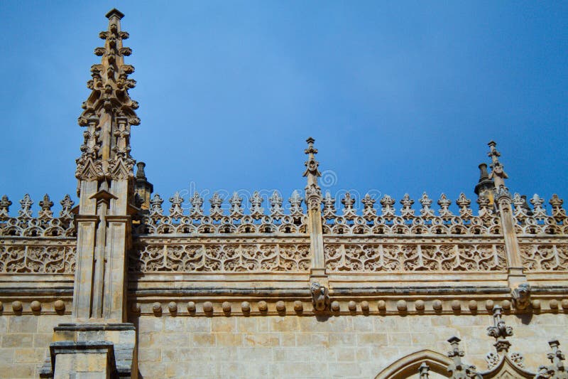 Stone Side of Granada Cathedral and Pinnacles Stock Image - Image of ...