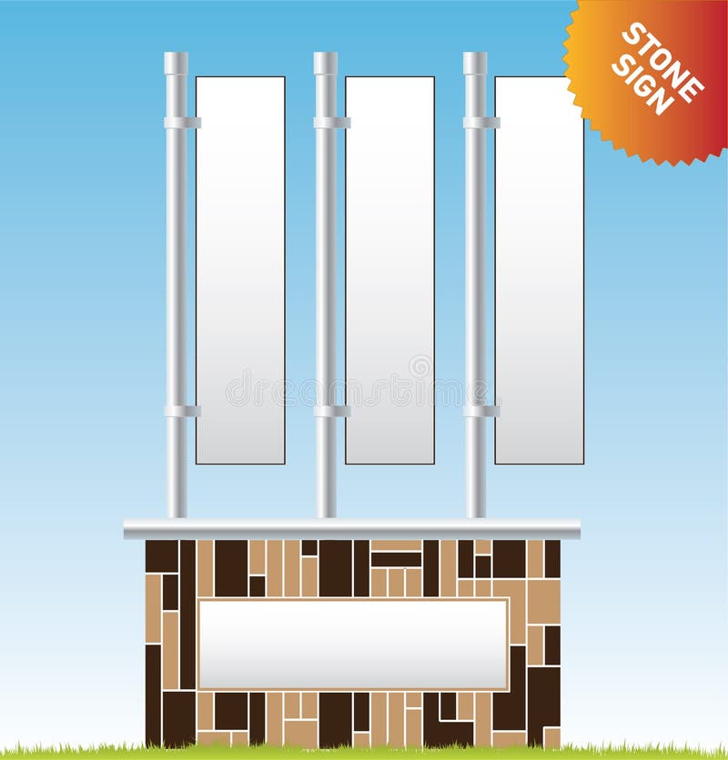 Stone_sign stock vector. Illustration of display, board - 9183246