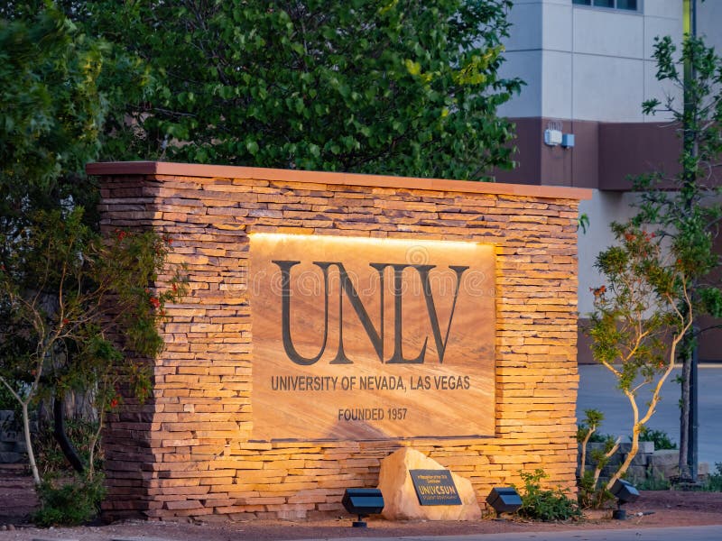 Stone sign of UNLV editorial photography. Image of rock - 236679852