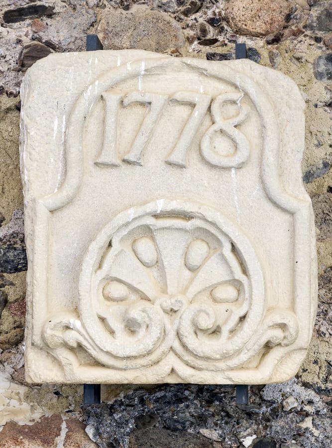 Stone Slab Engraved with the Year 1778. in the Monastery of Poblet ...