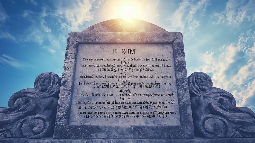 A Stone Slab with a Foreign Language Writing on it Stock Illustration ...