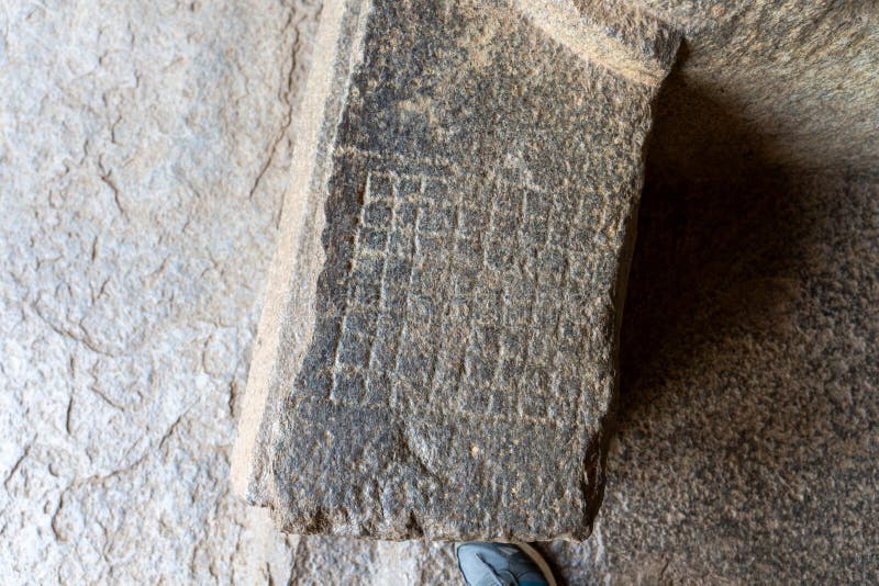 A Stone Slab with a Grid Pattern on it Stock Image - Image of ancient ...