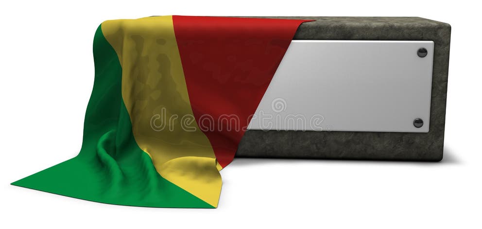 Stone Socket and Flag of the Congo Stock Illustration - Illustration of ...
