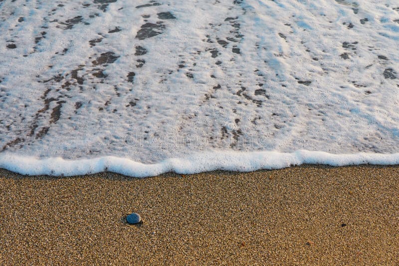 Stone and Soft Wave on Sandy Beach. Stock Photo - Image of tropical ...