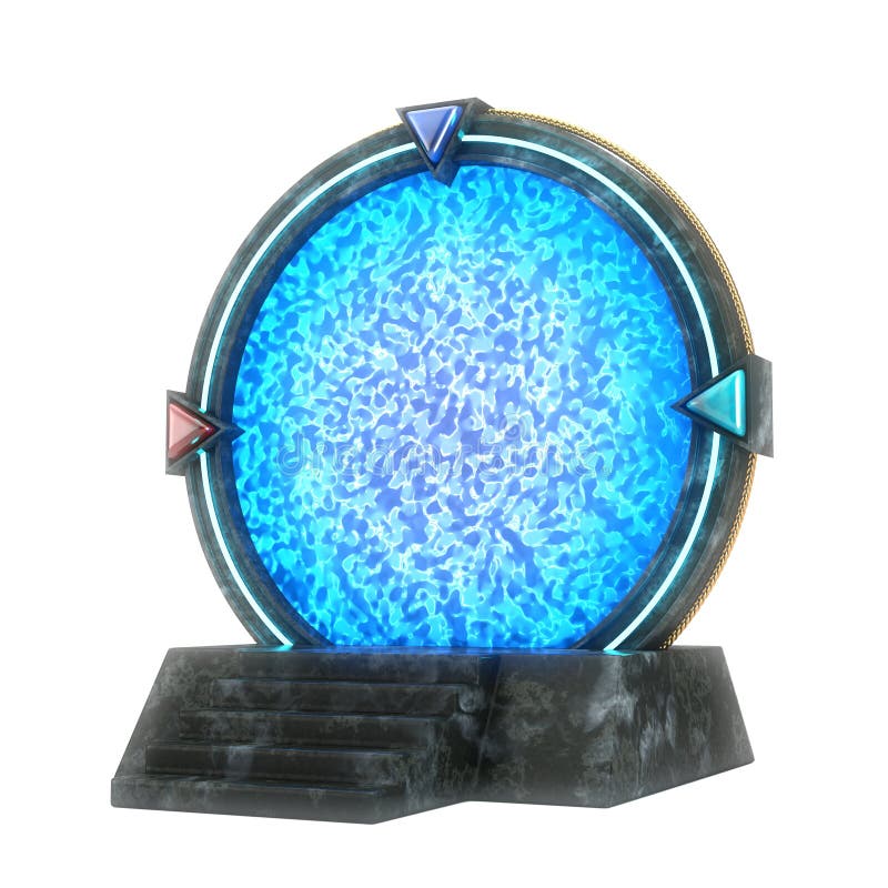 Stone Space Gate Portal To Another Worlds and Universe. 3d Rendering ...