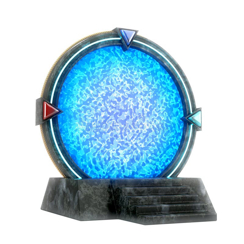 Stone Space Gate Portal To Another Worlds and Universe. 3d Rendering ...