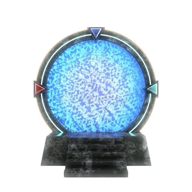 Stone Space Gate Portal To Another Worlds and Universe. 3d Rendering ...