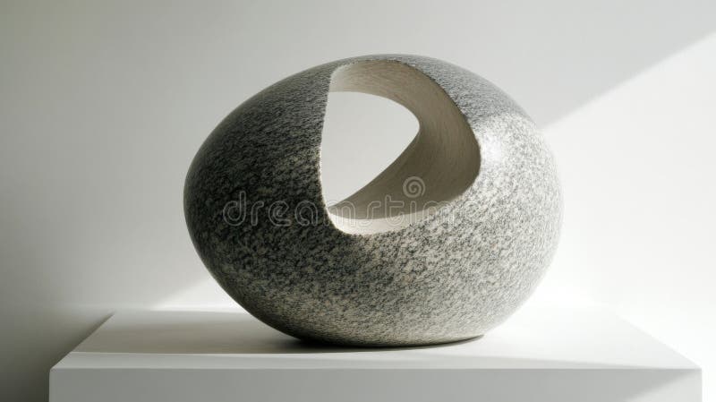 Stone Sphere Sculpture with a Cut-Out Shape Stock Illustration ...