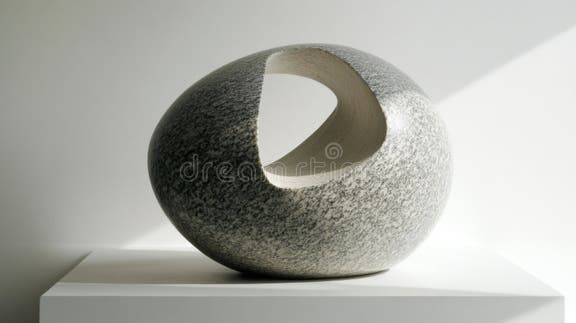 Stone Sphere Sculpture with a Cut-Out Shape Stock Illustration ...