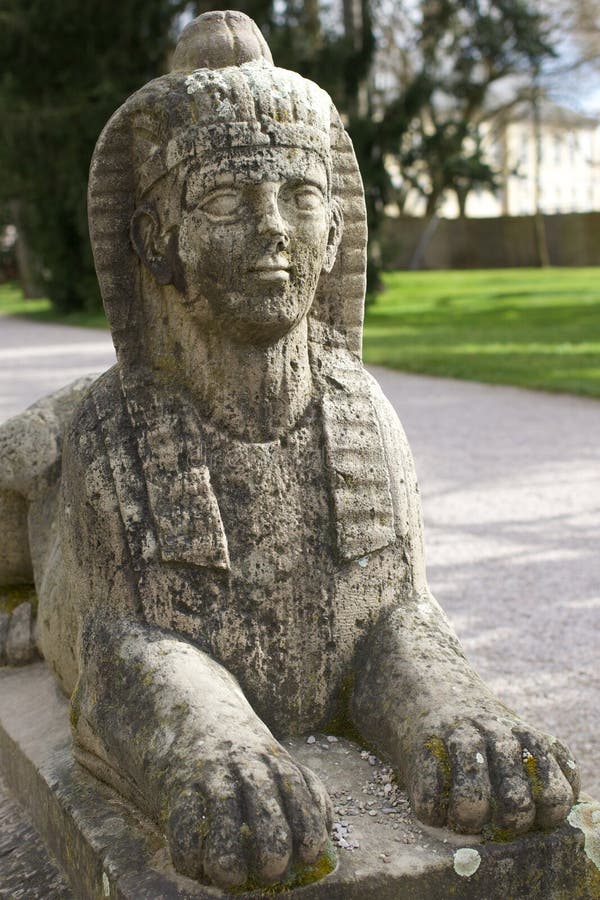 Stone sphinx in the garden stock photo. Image of antique - 39168336