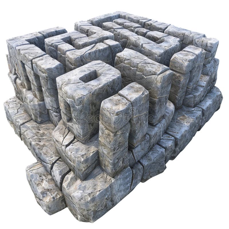Stone Square Labyrinth Maze Puzzle Representing Problem Solving Stock ...